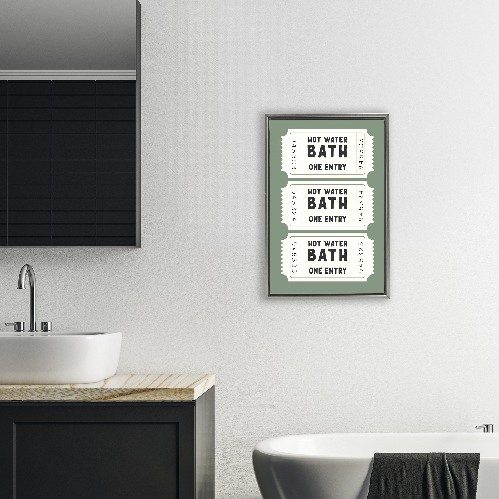 Latitude Run® Hot Water Bath Ticket Floating Frame, design by Lettered ...