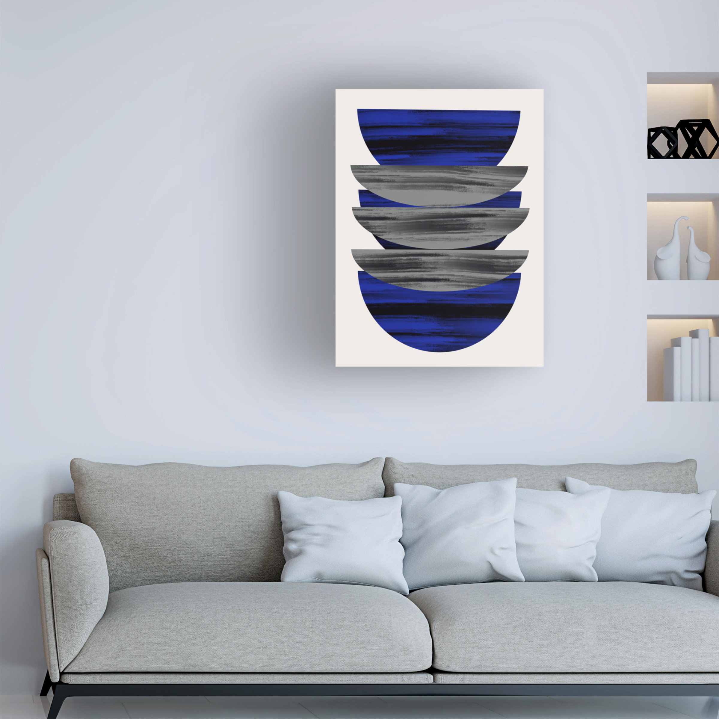 Trademark Fine Art Little Dean Scandinavian In Blue And Black Canvas ...