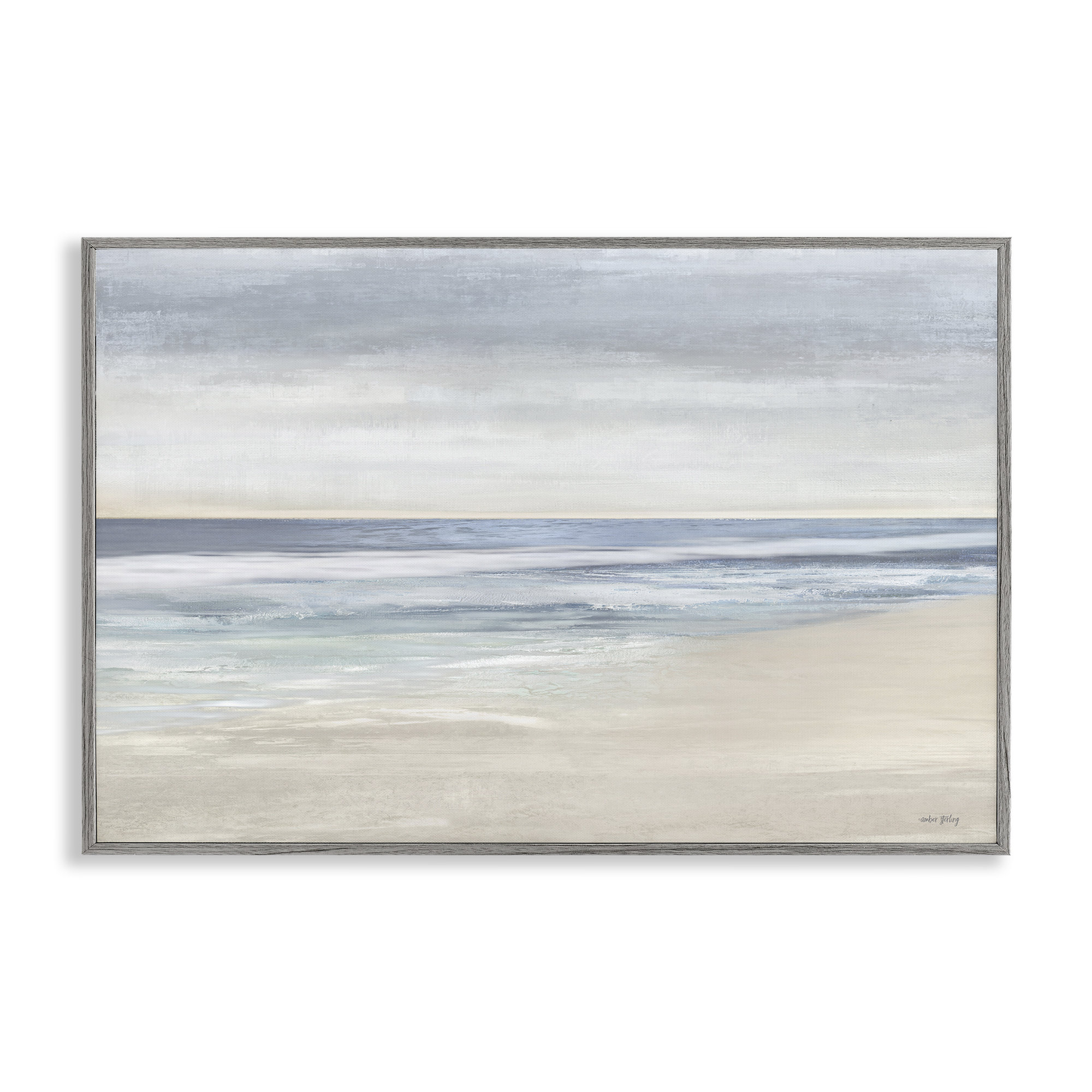 Ebern Designs Subtle Beach Ombre Framed Giclee Art by Amber Sterling ...