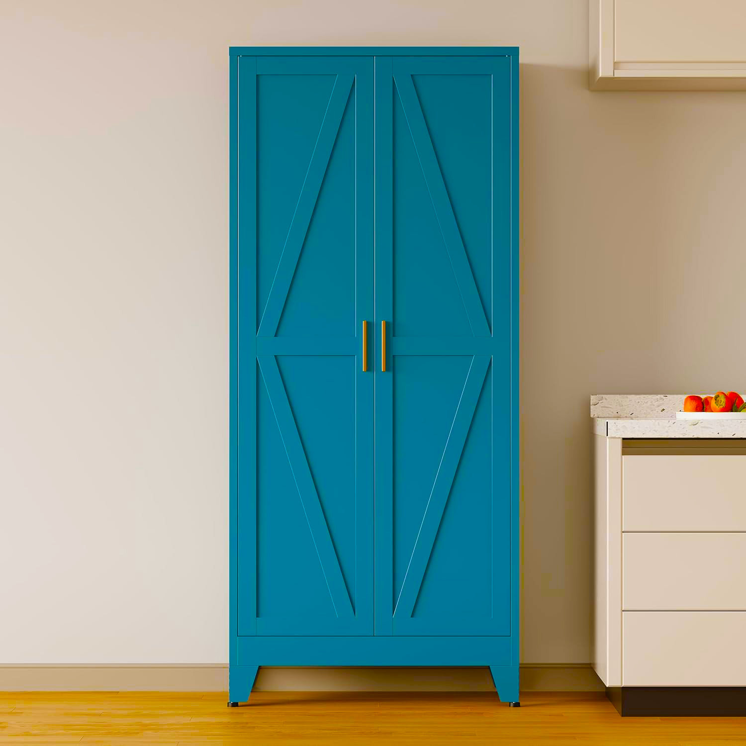 Inbox Zero Farmhouse Metal Pantry Cabinet - Wayfair Canada