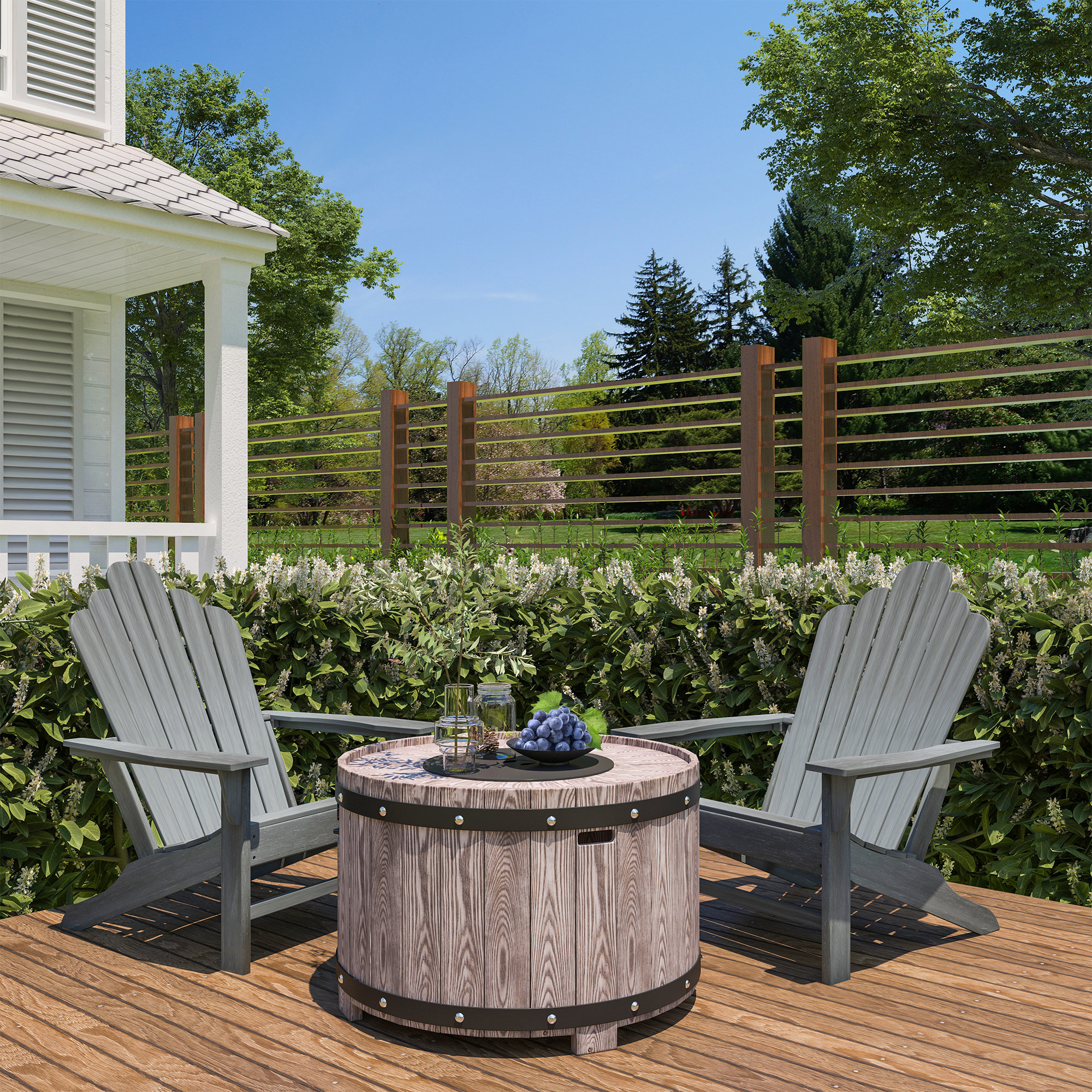 Loon Peak® Fantroy 23.8" H x 36" W Steel Propane Outdoor Fire Pit With ...