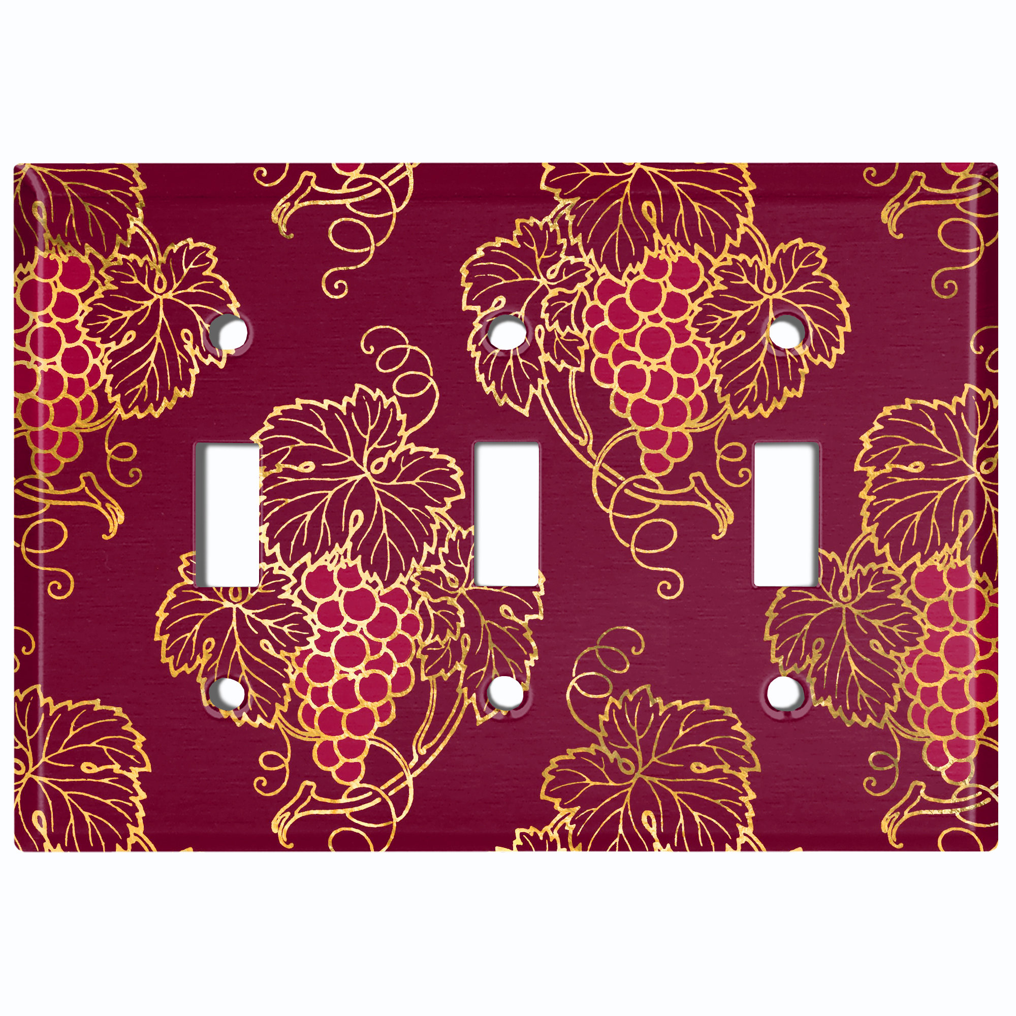 WorldAcc Metal Light Switch Plate Outlet Cover (Damask Red Grapes ...