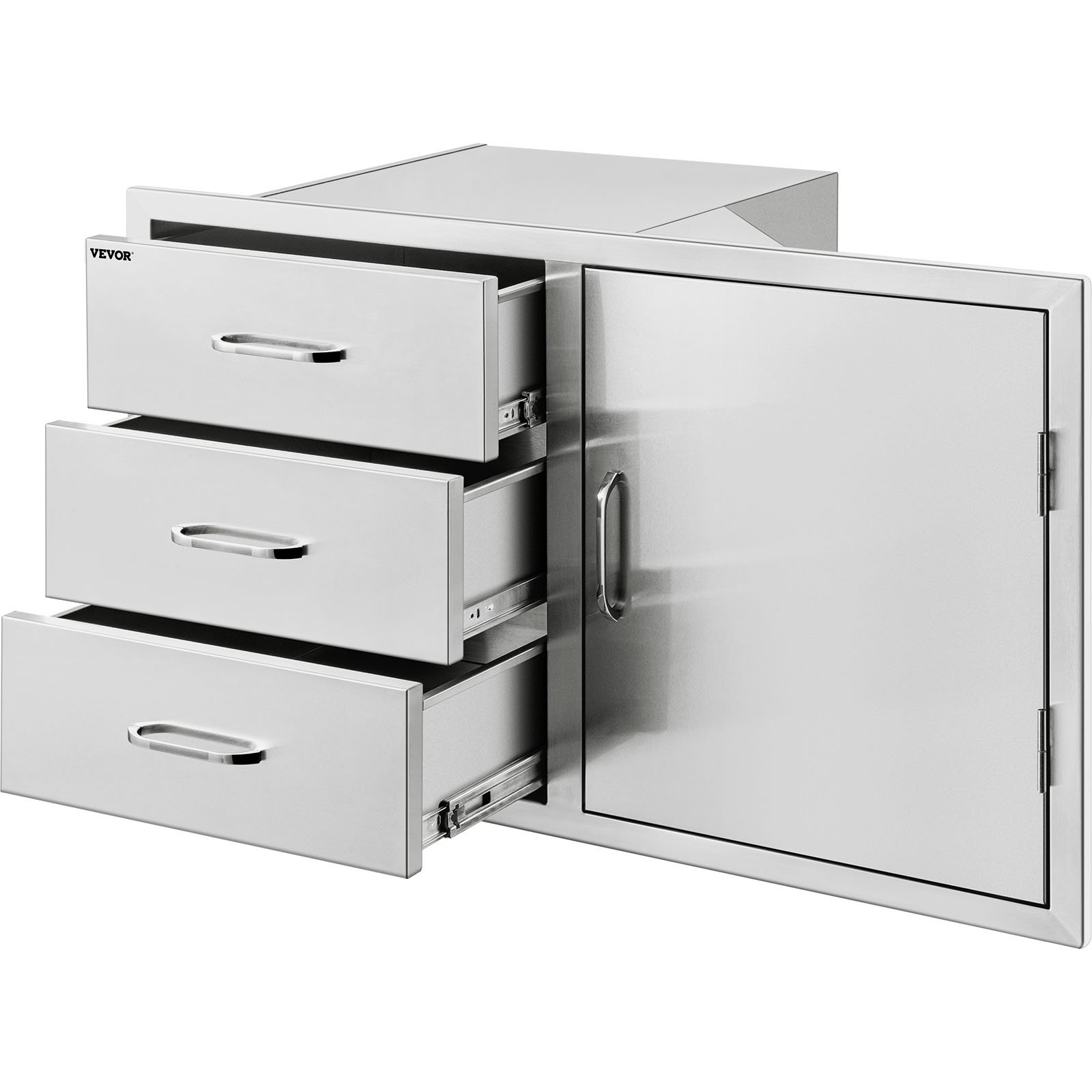 VEVOR 38.3'' Stainless Steel Drop-In Door & Drawer Combo & Reviews ...