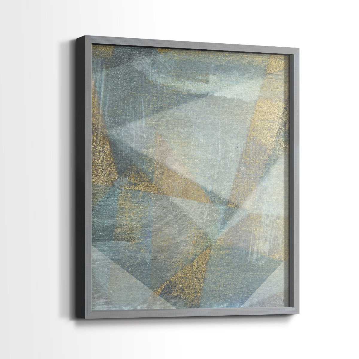 Ivy Bronx Geometric Facets II Framed Print - Solid Wood | Wayfair