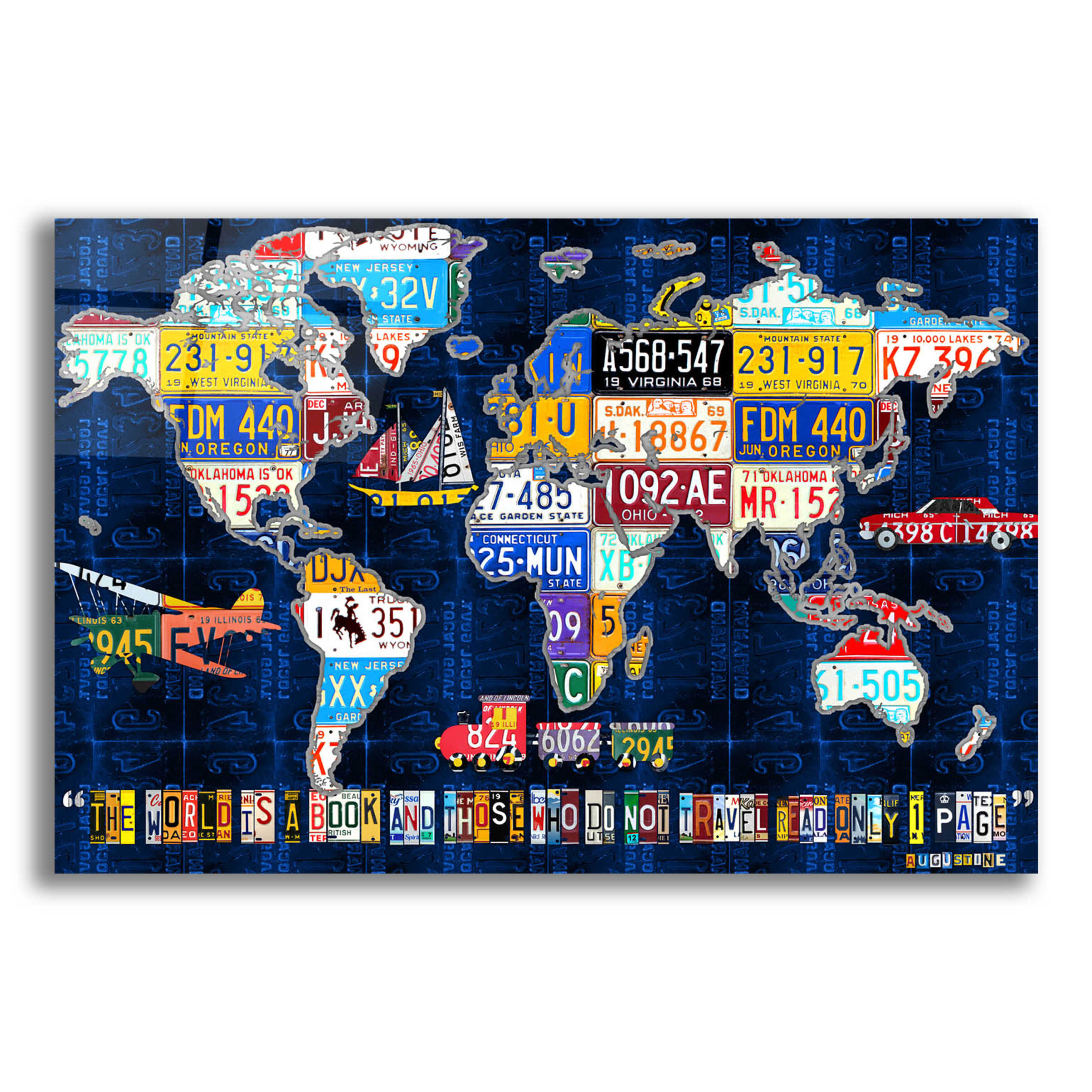 Williston Forge World Map 2016 Augustine On Plastic / Acrylic by Design ...