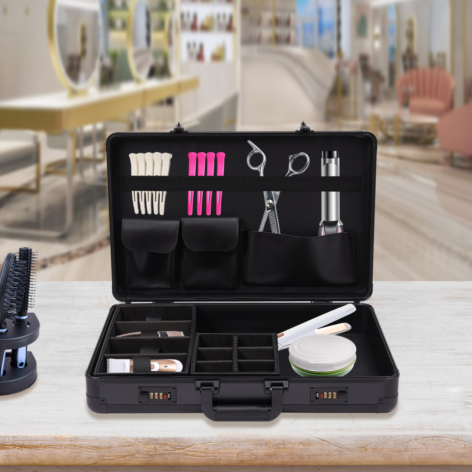 Rebrilliant Krishay Barber Carrying Case Hairdresser Salon Organizer ...