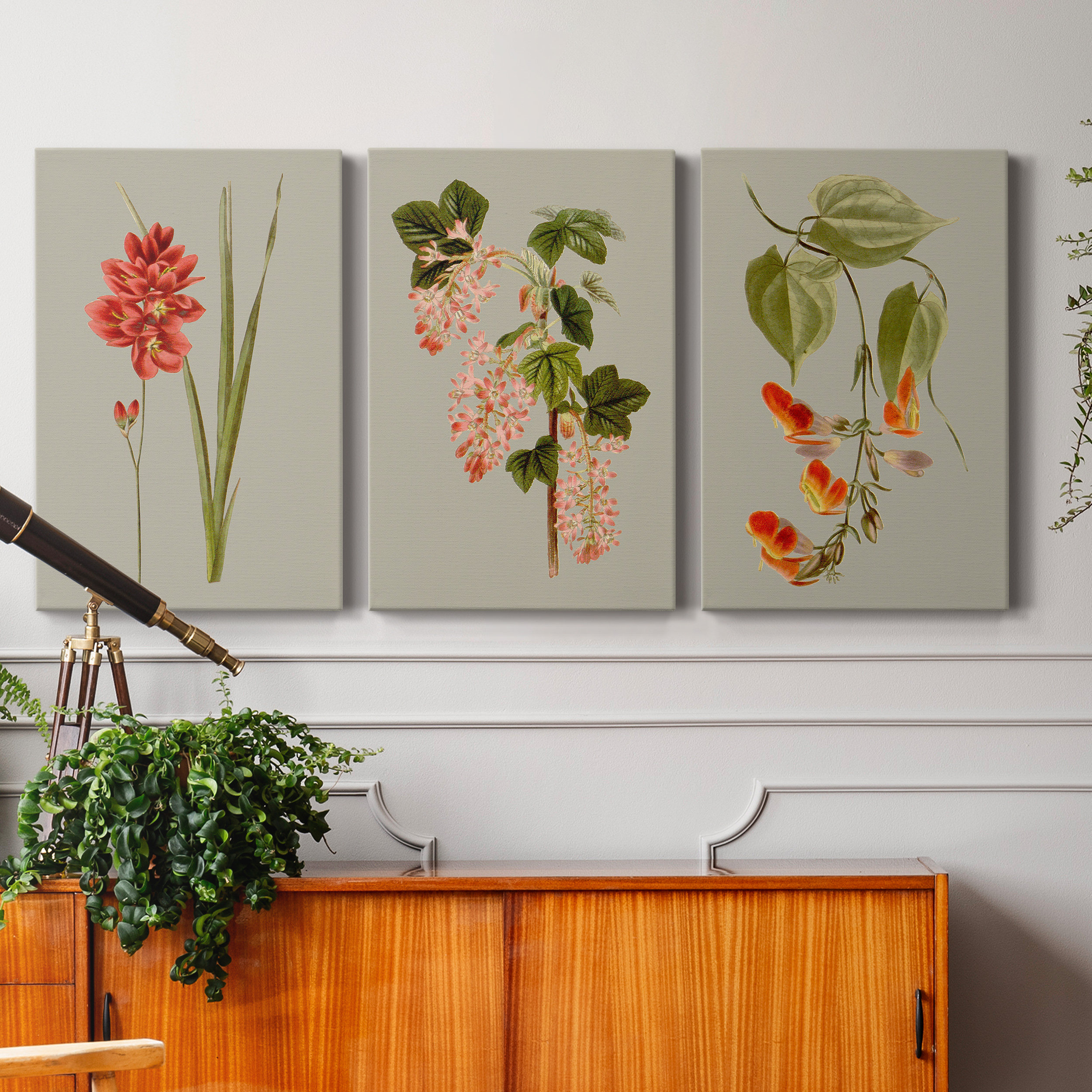 August Grove® Botanical Array IV - 3 Piece Wrapped Canvas Graphic Art ...