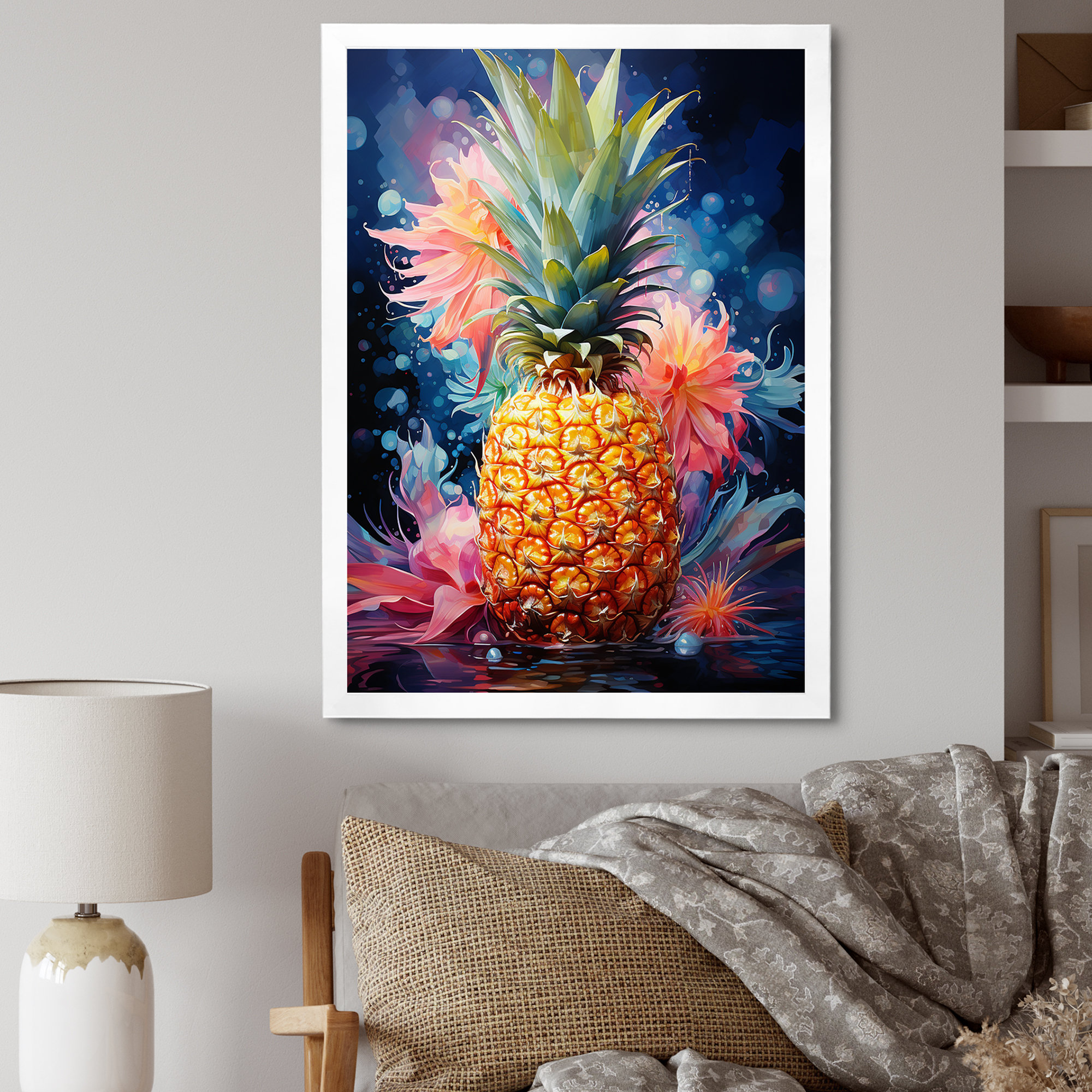 Bayou Breeze Green And Yellow Cosmic Pineapple I - Pineapples Wall Art ...