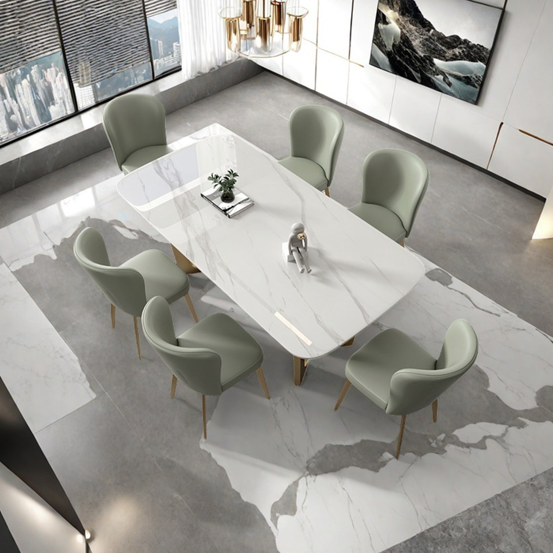 dujinlong home High-end Light Luxury Rock Slab Dining Table | Wayfair
