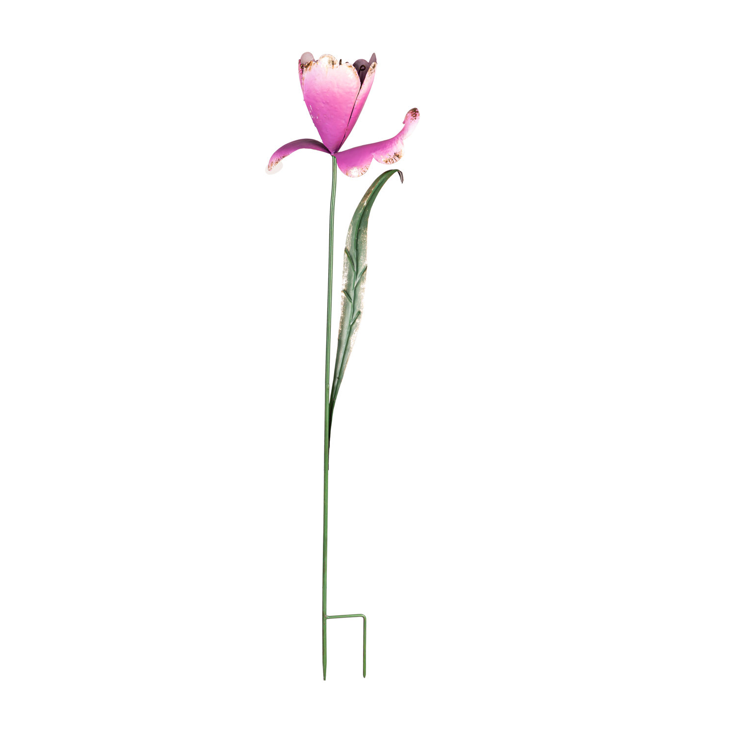 Arlmont & Co. Rudaigh 48"H Metal Blooming Crocus Statement Garden Stake ...