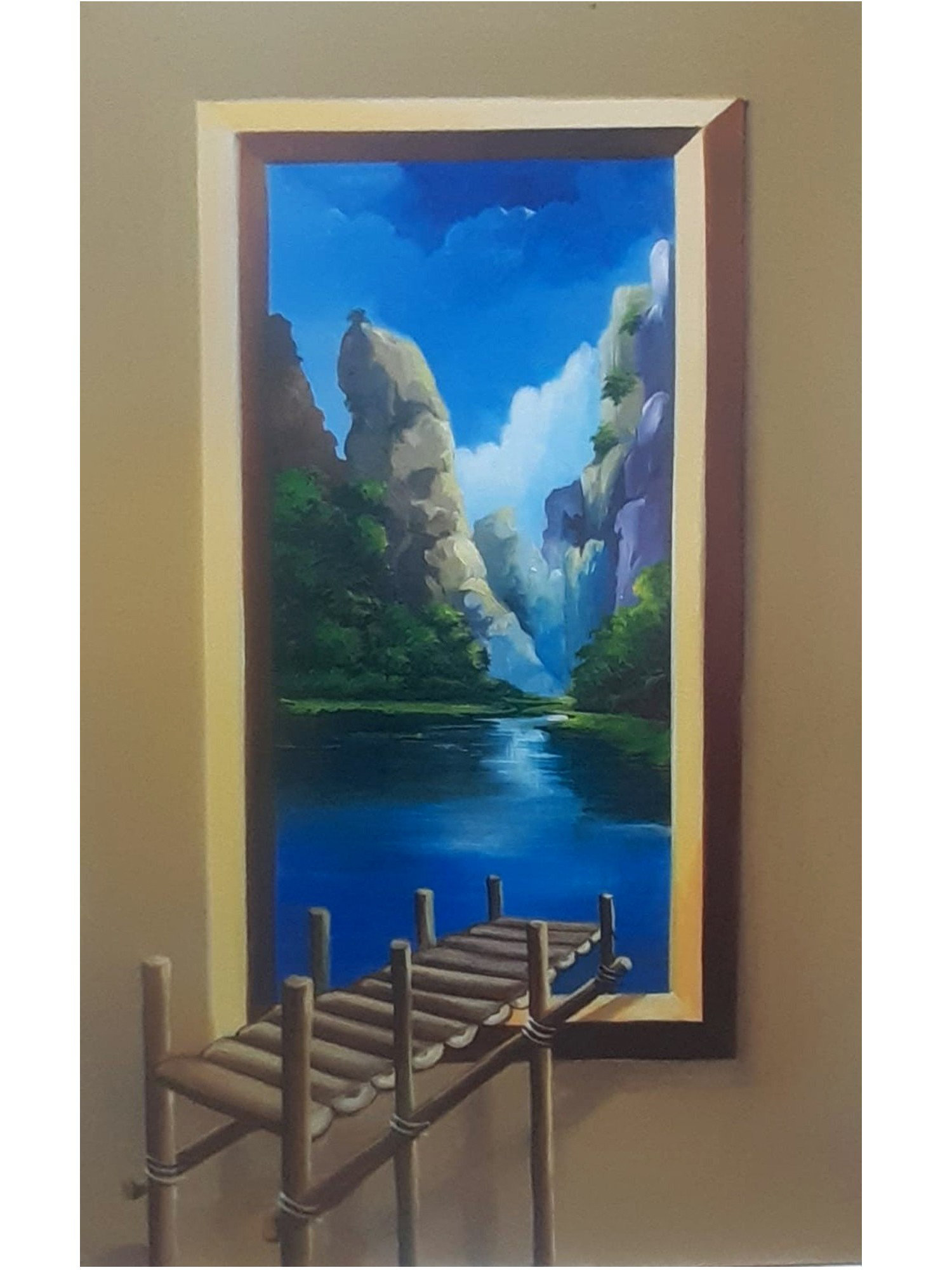Exotic India 3D Landscape Wall Painting | Acrylic On Canvas | By Justin ...