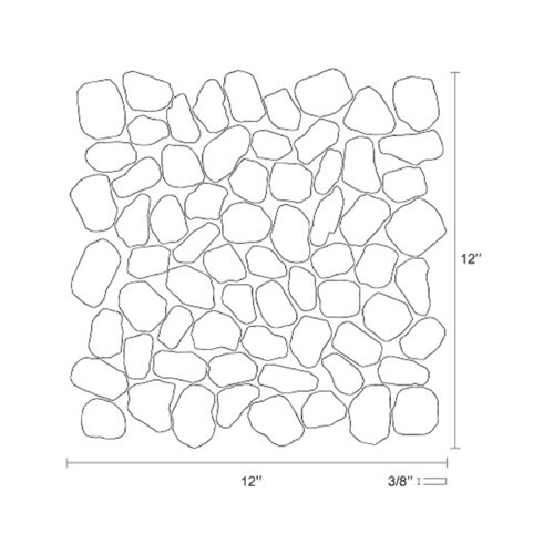 MatrixStoneUSA River Rock Snow Random Sized Marble Pebbles Mosaic Wall ...