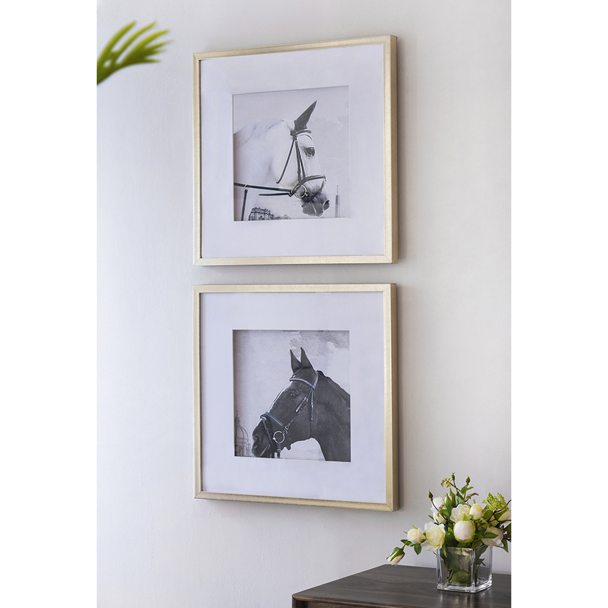 House of Hampton Of 2 Horse Wall Artistic Decorative Ornamental Piece ...