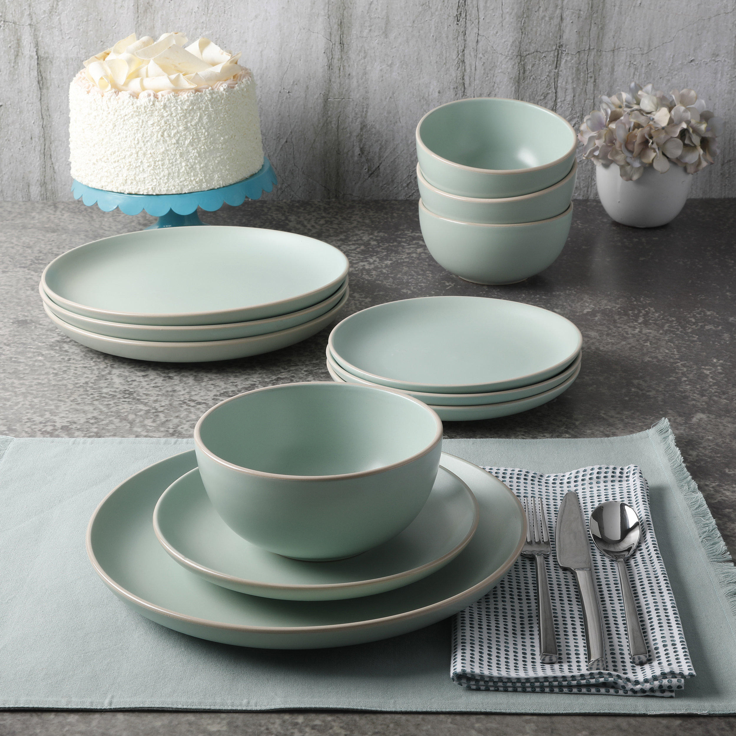 Gibson Rockaway 12 Piece Dinnerware Set & Reviews | Wayfair
