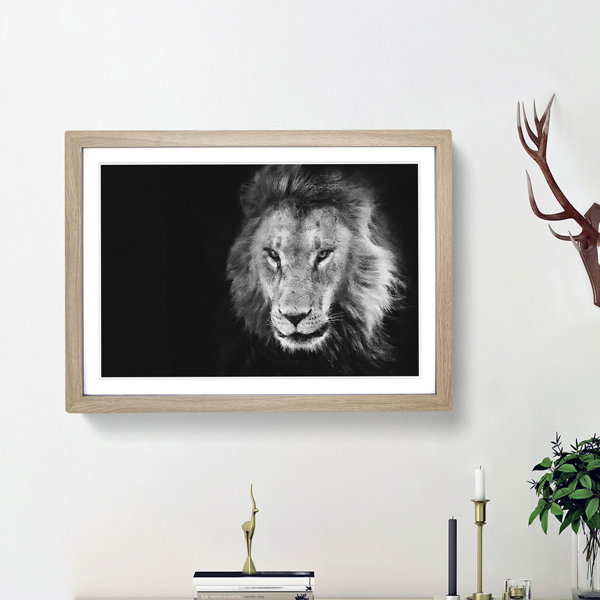 East Urban Home Portrait of a Lion - Picture Frame Painting Print ...