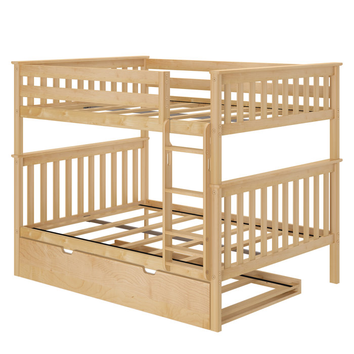 Harriet Bee Bolles Solid Wood Standard Bunk Bed with Trundle & Reviews ...