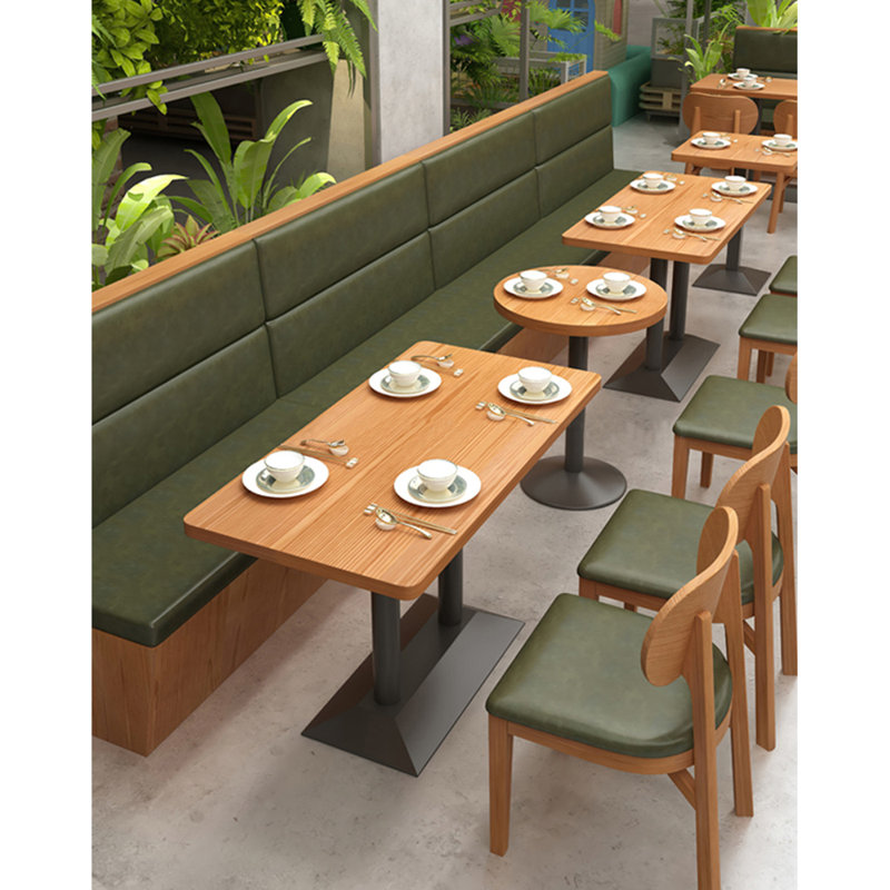 Canadian Linen Modern Simple Restaurant Cafe Benches Faux Leather ...