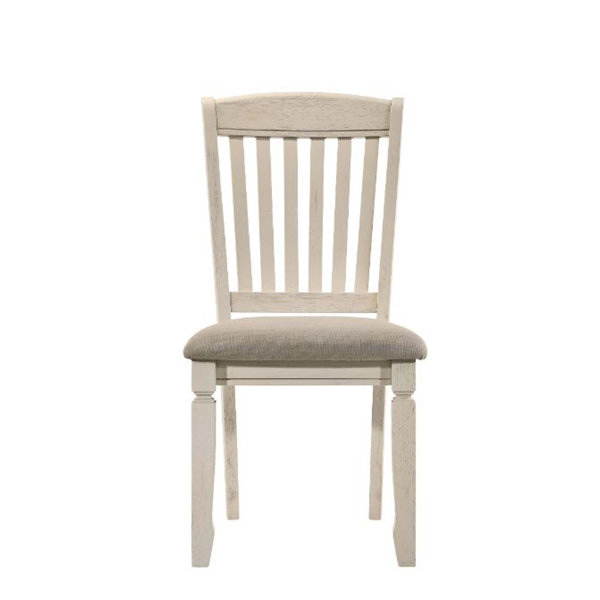 Rosalind Wheeler Ceijay Cream Side Chair, Slatted Back (2Pc) | Wayfair