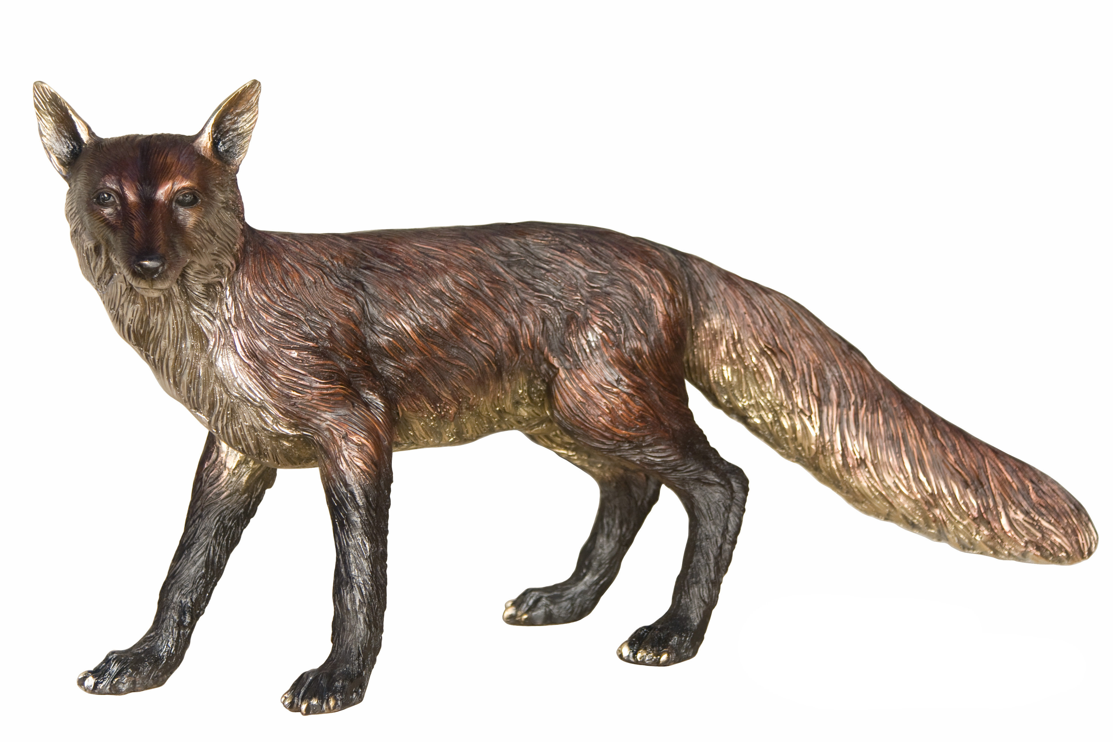 Loon Peak Bronze Standing Fox Special Patina 36 Inches Long - Wayfair ...