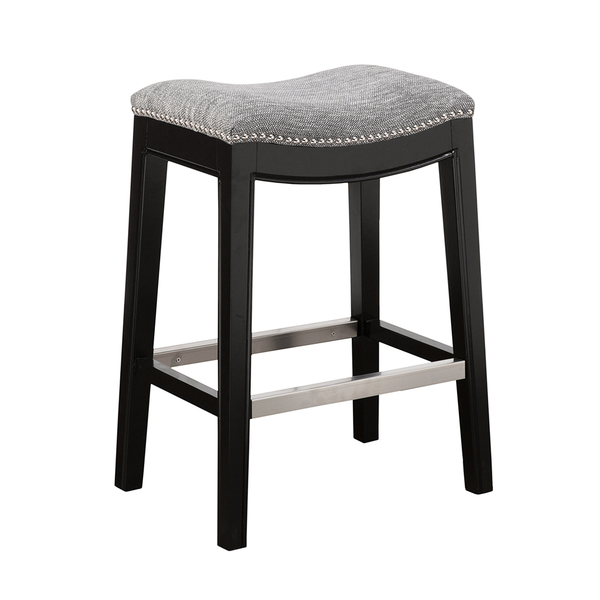 Ophelia & Co. Saddle Counter Stool With Metal Guard And Dense Foam Seat ...