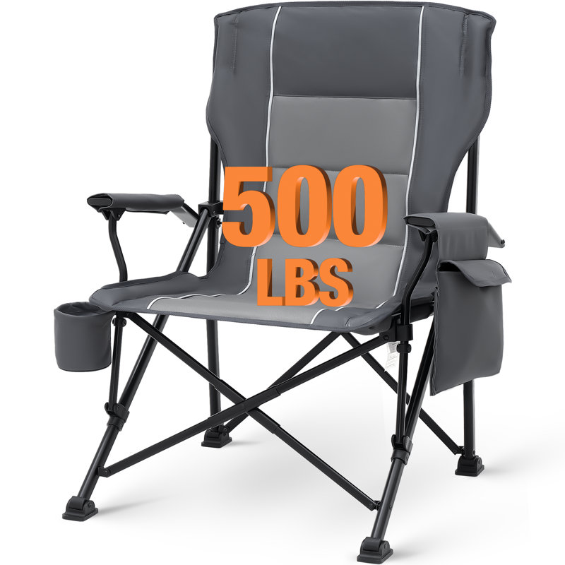Arlmont & Co. Heavy Duty Camping Chair for Adults, Oversized Foldable ...