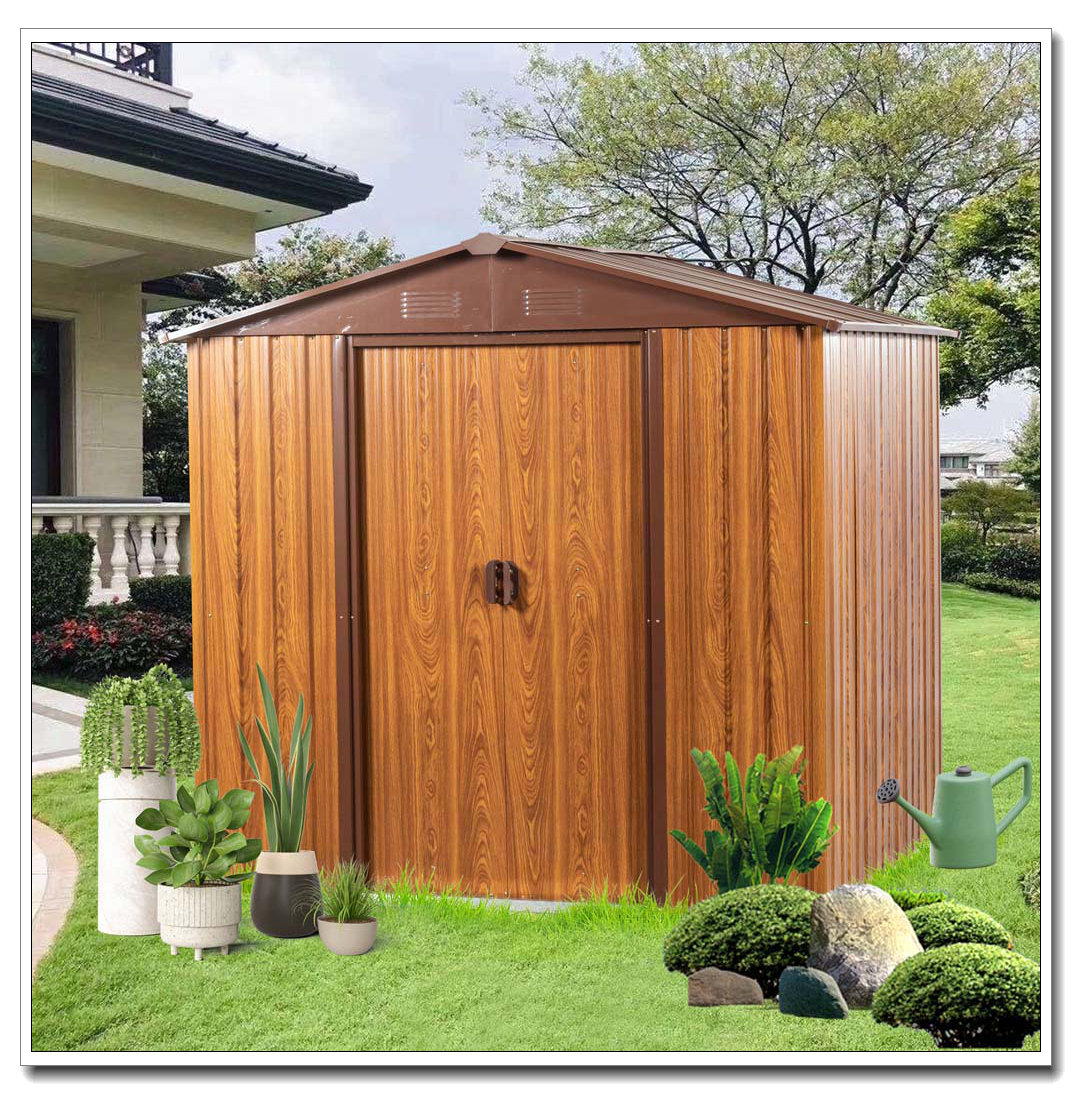 SDKhome 6 Ft. W X 6 Ft. D Metal Storage Shed Appealing horizontal ...