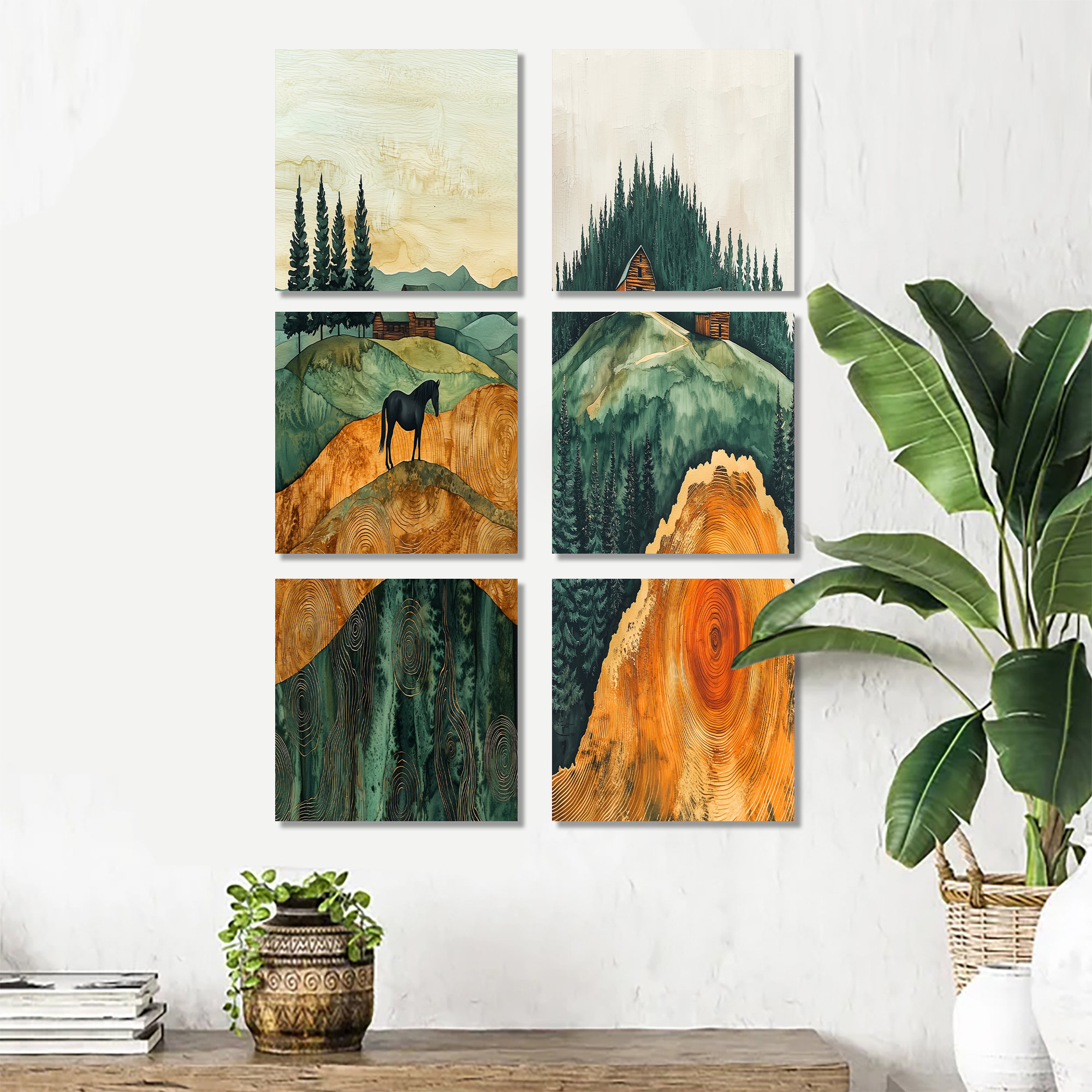 Dakota Fields Equine Elegance Of The Horse By The Farm - Landscapes Wall Decor Set Of 6 | Wayfair
