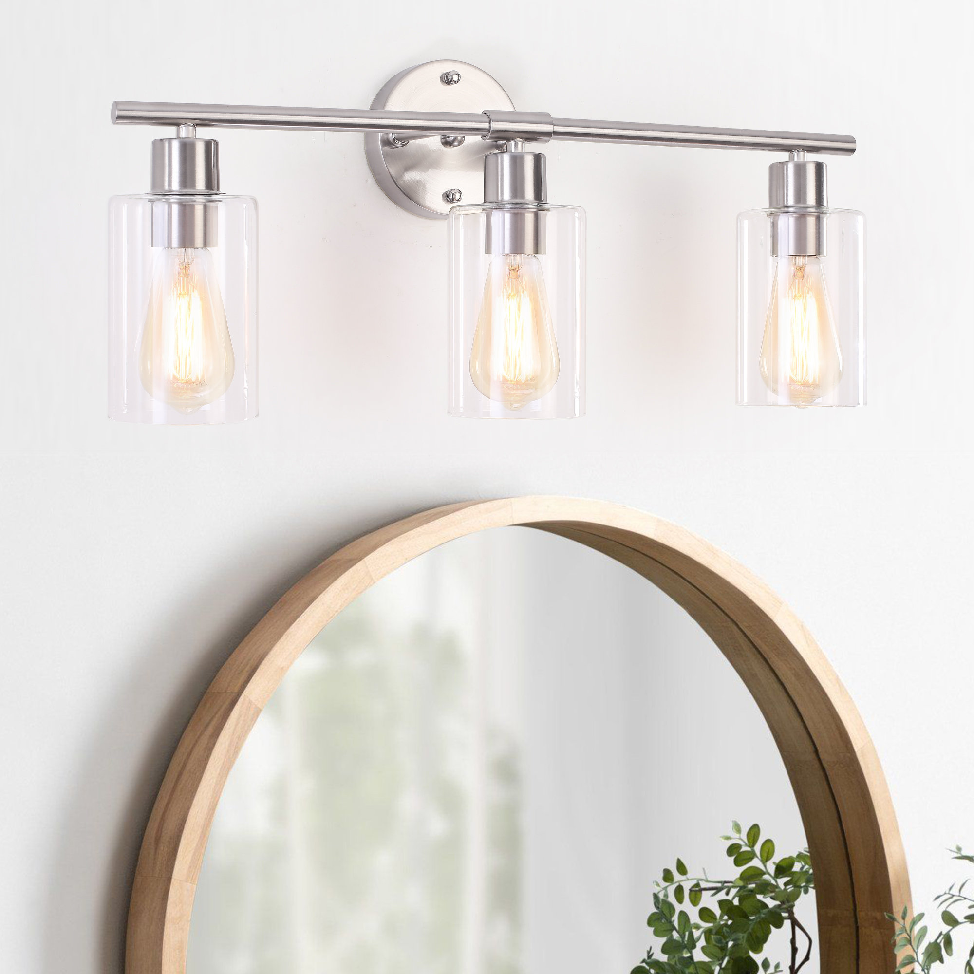 Breakwater Bay Aarif Bonniview Vanity Light with Clear Glass Shade for ...