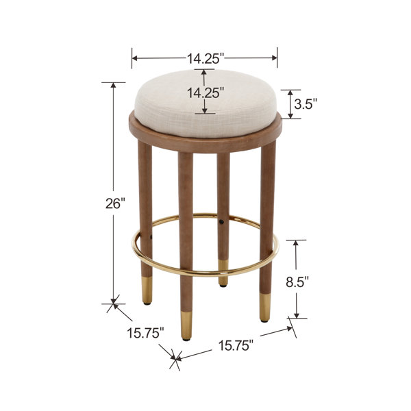 Red Barrel Studio® Modern Upholstered Bar Stool Without Backrest With ...