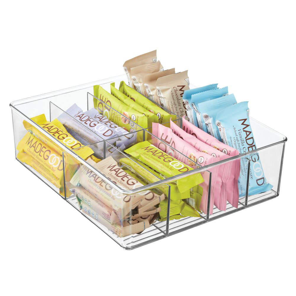 mDesign Plastic Kitchen Cabinet Divided Storage Organizer Bin | Wayfair