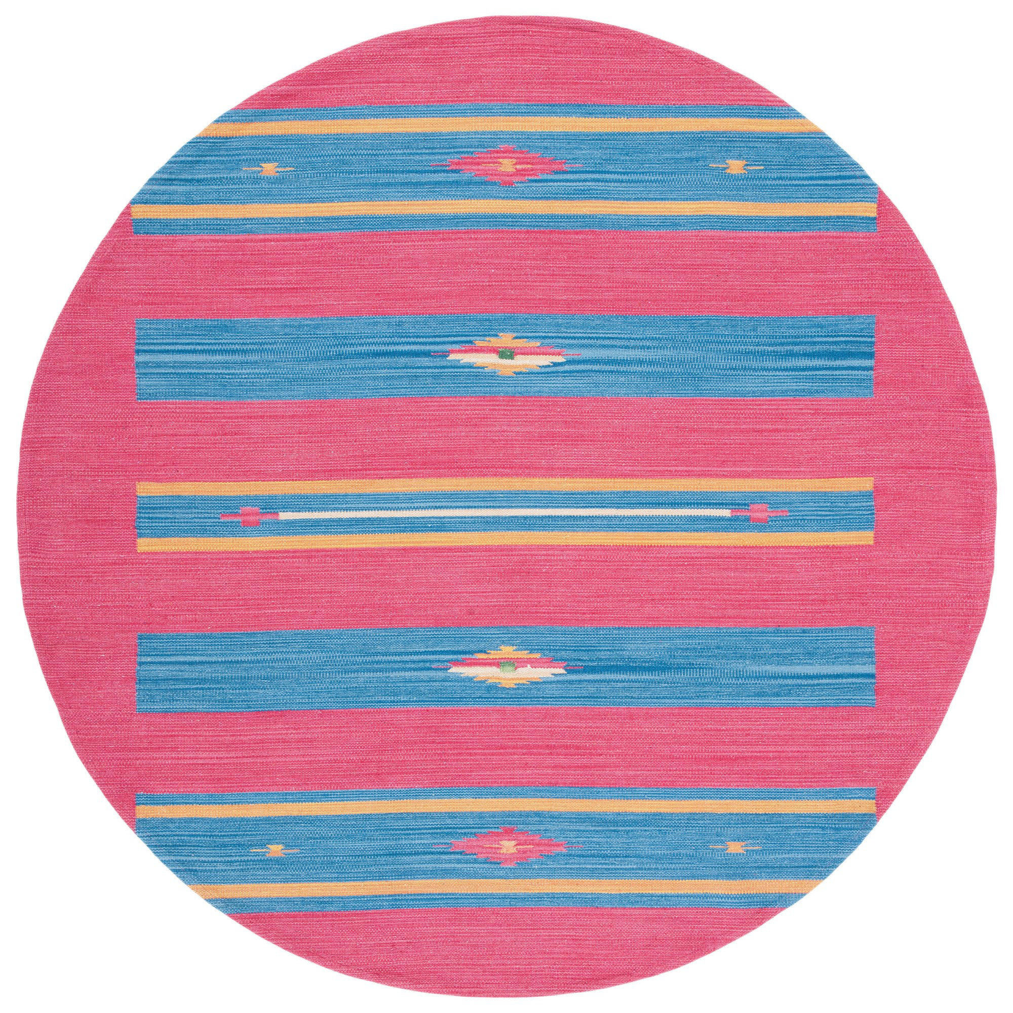 AllModern Danely Handmade Flatweave Cotton Pink/Blue/Yellow Area Rug ...