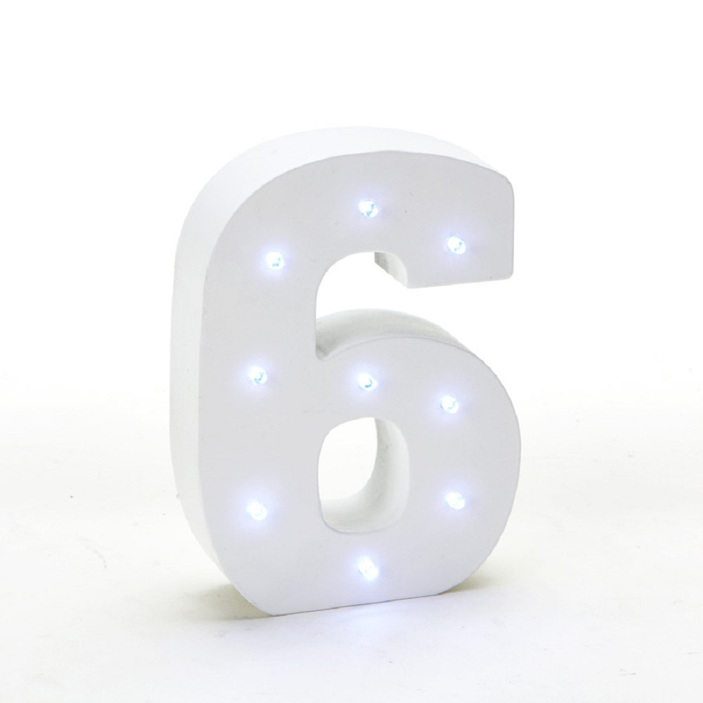Latitude Run® Mkhitar Wooden LED Freestanding Number 6 Letter Block ...