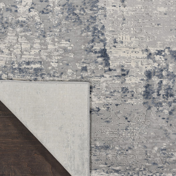 17 Stories Ariaya Abstract Gray/Blue/Ivory Indoor Area Rug & Reviews ...