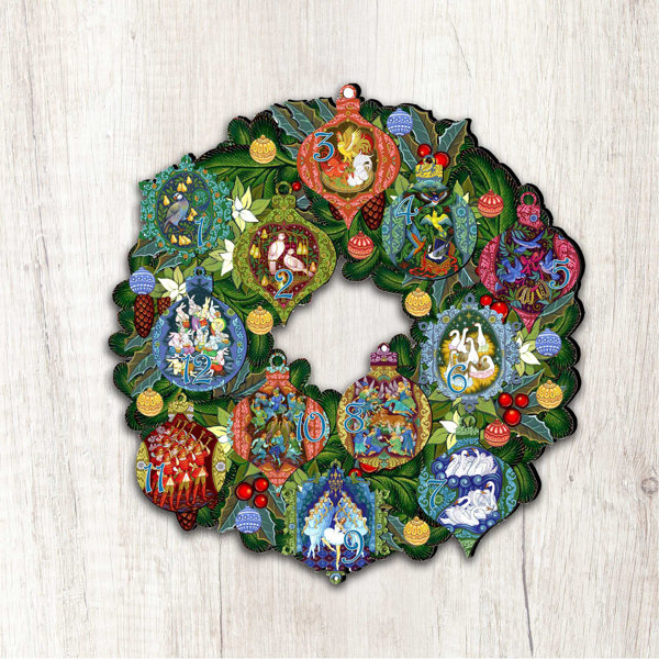The Holiday Aisle® 12 Days of Christmas Wreath Door Hanger & Reviews ...