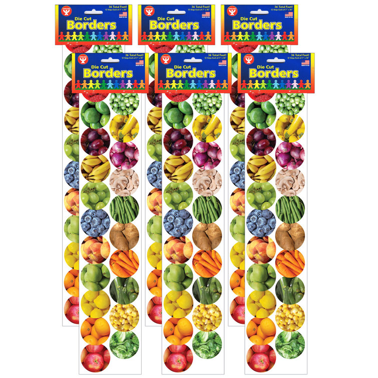 Hygloss Products Inc Fruits and Veggies Die-Cut Bulletin Board Border ...