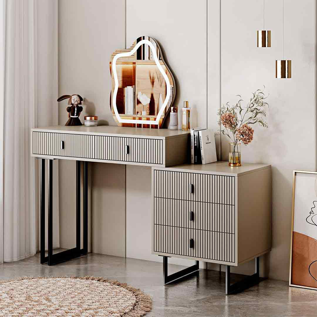 Brayden Studio® Vanity Desk With Mirror And Lights,Small Makeup Vanity ...