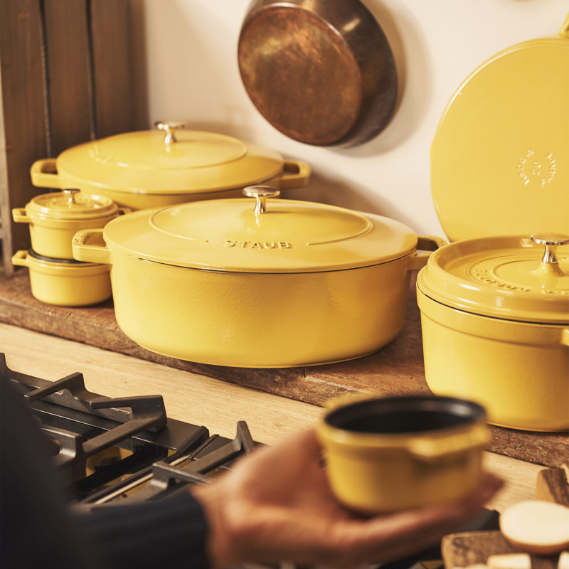 Staub Cast Iron 6.25-qt Shallow Oval Dutch Oven - Citron | Wayfair