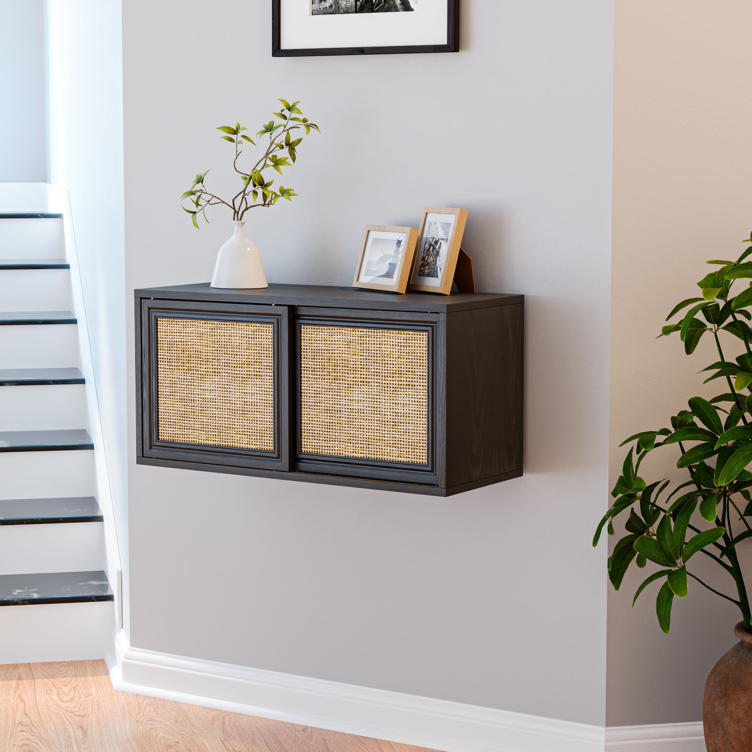 Bay Isle Home™ Wall Cabinet Storage-Rattan Floating Cabinet - Wayfair ...