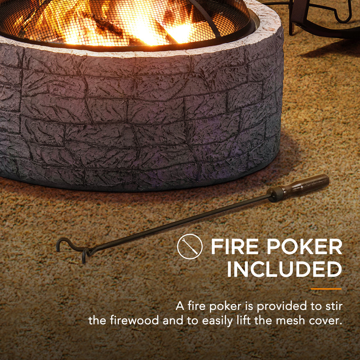 World Menagerie Sunjoy Aesir 26 inch Fire Pit for Outside, Outdoor ...