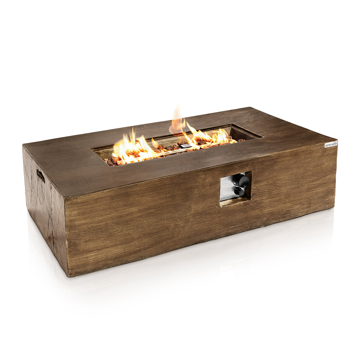 SereneLife Outdoor Propane Fire Table Pit, Outdoor Fireplace Table ...