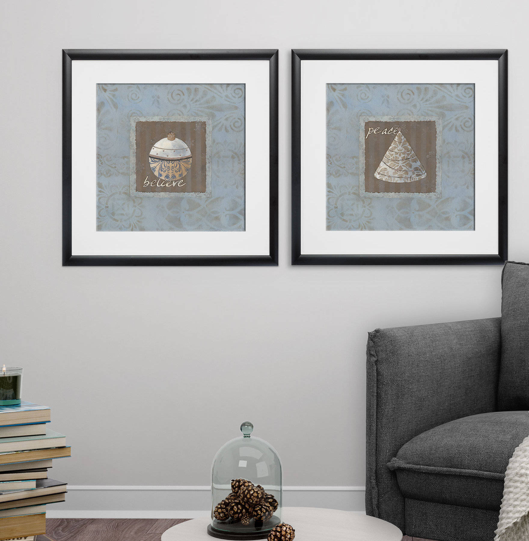 The Holiday Aisle® 'Holiday Trim II' 2 Piece Framed Graphic Art Print ...