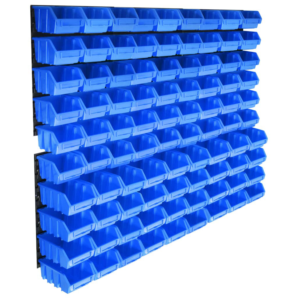 vidaXL Storage Bin Kit with Wall Panels Blue | Wayfair