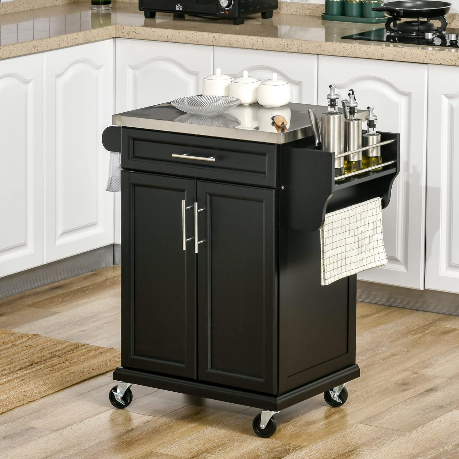 Ophelia & Co. Kitchen Island on Wheels, Rolling Kitchen Cart with ...