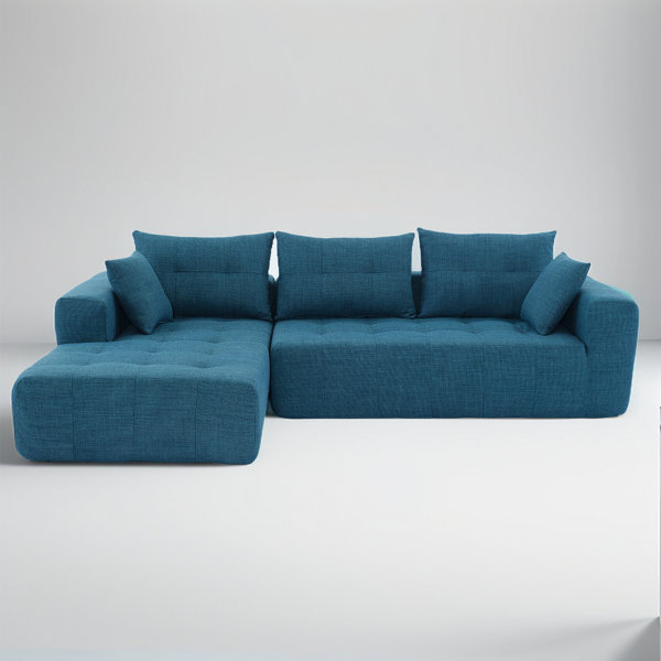 Latitude Run® L-Shaped Sectional Sofa Set -Linen Upholstery,For Living ...