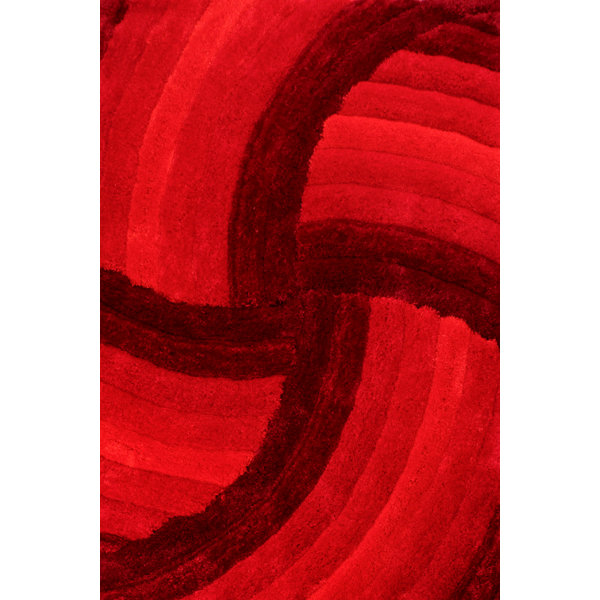 Latitude Run Opalo Geometric Machine Woven Red Area Rug | Wayfair.co.uk