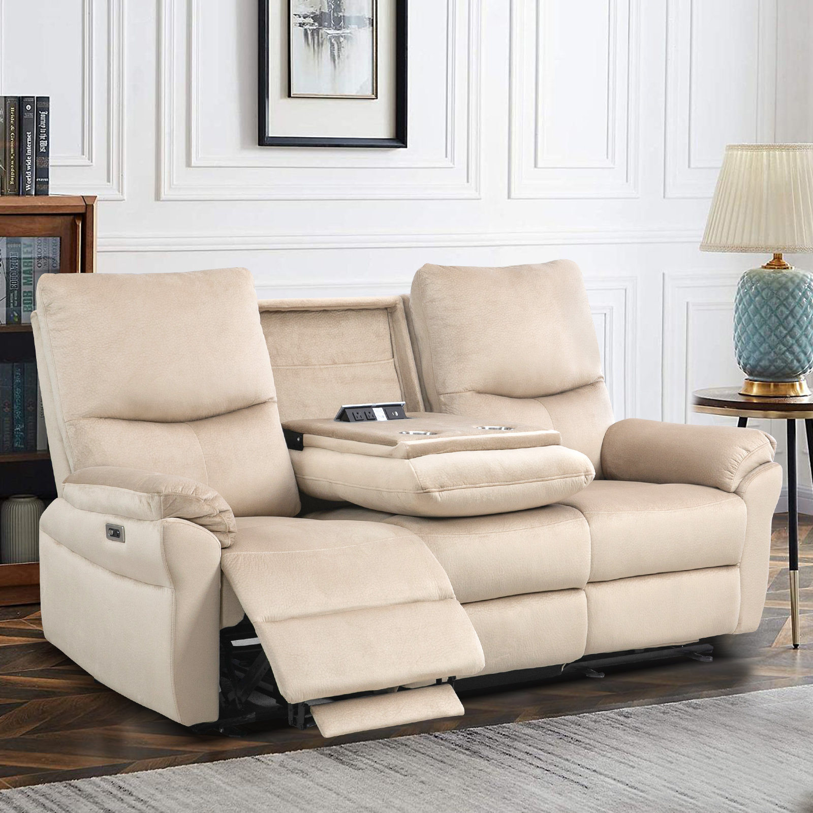 Latitude Run® Chinenye 78'' Upholstered Power Reclining Sofa Reclining ...