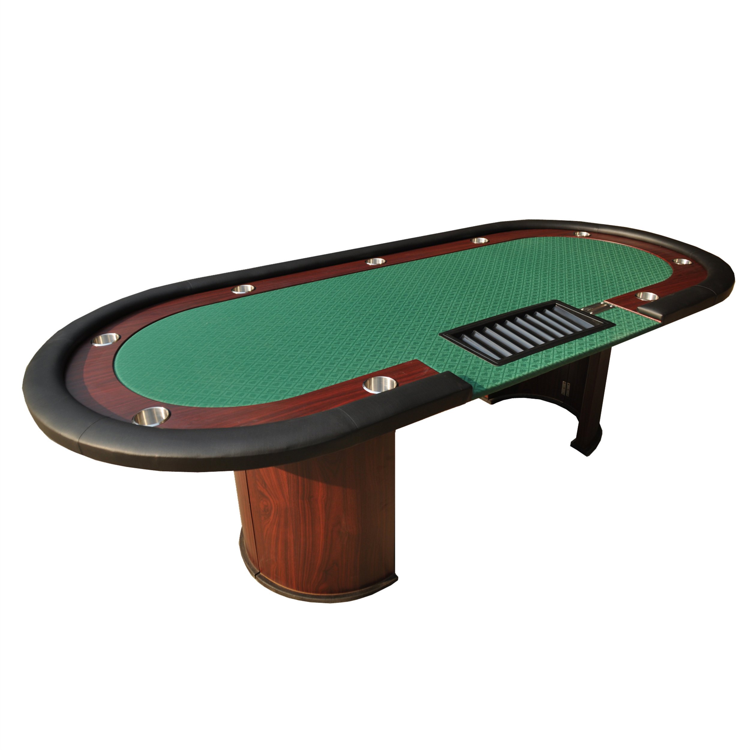INO Design 96" Poker Table With Speed Cloth Wooden Texture Racetrack ...