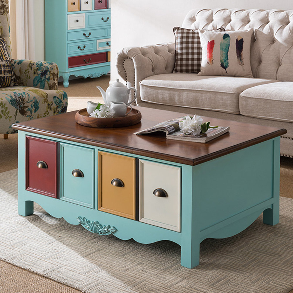 Bkoksety American retro style painted coffee table | Wayfair