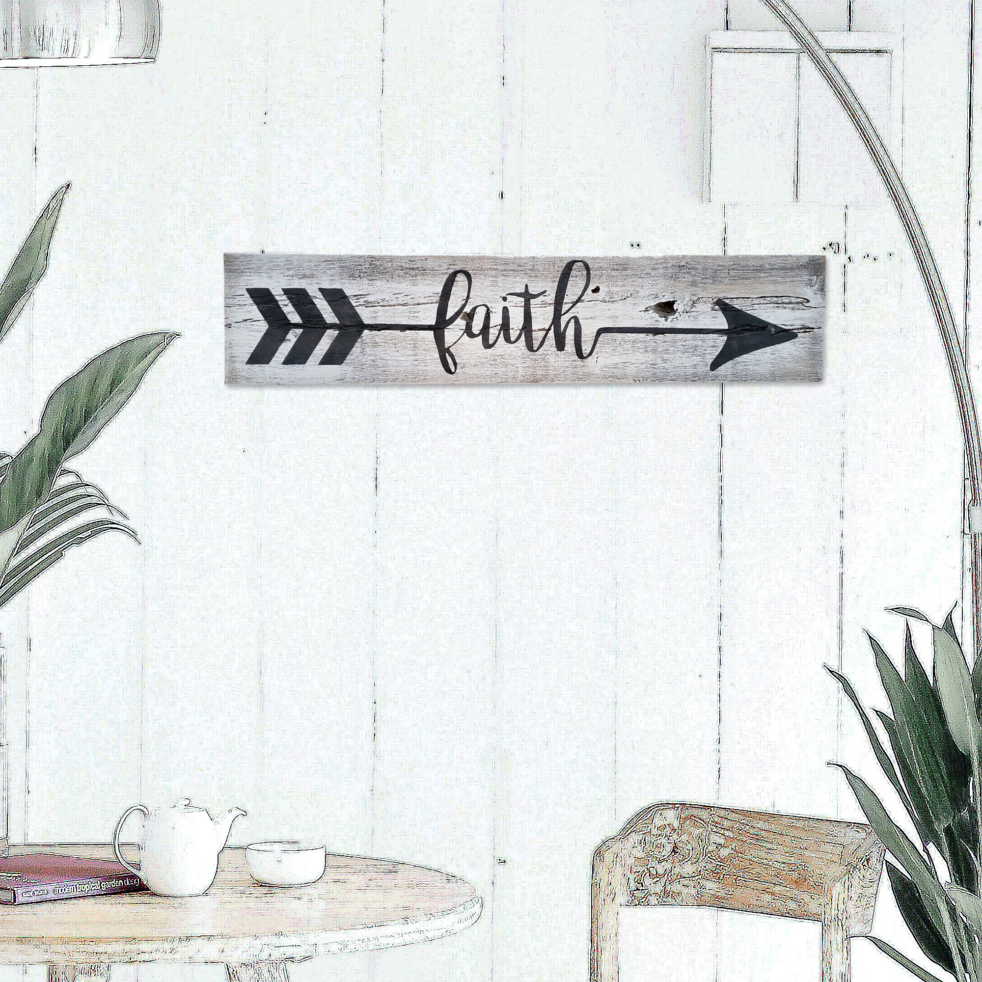 Gracie Oaks Daley Faith Sign Wall Décor | Wayfair