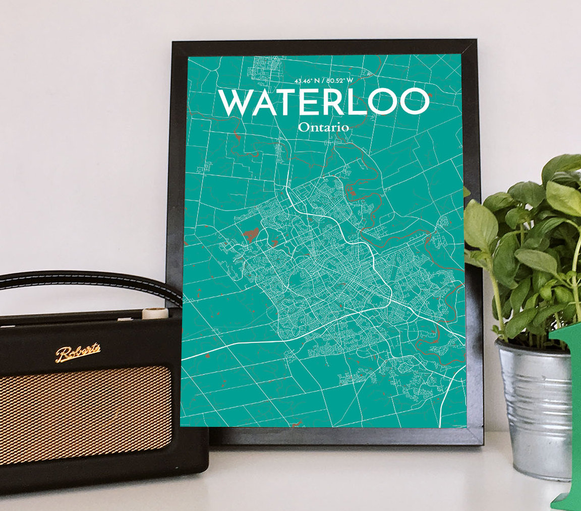 OurPoster.com 'Waterloo City Map' Graphic Art Print | Wayfair